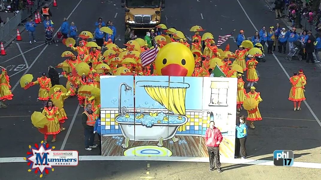 Rubber ducky section of the 2017 Mummers Parade in Philadelphia ...